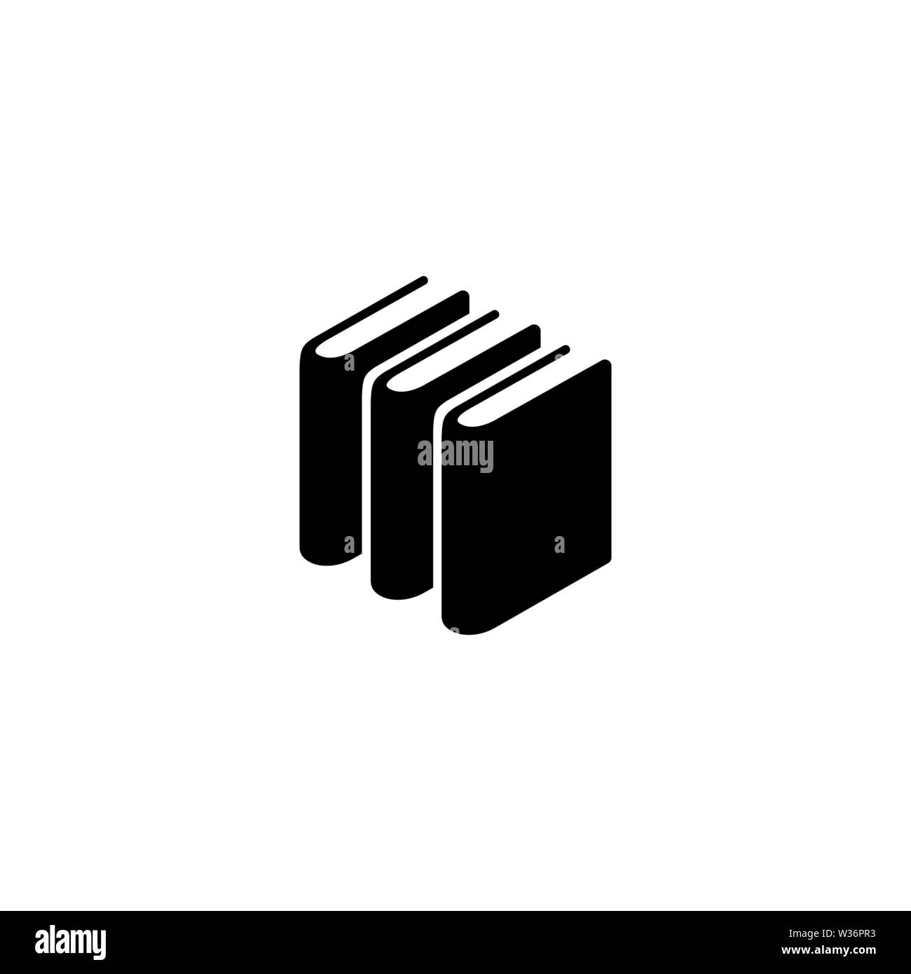 Books Stack. Flat Vector Icon. Simple black symbol on white background ...