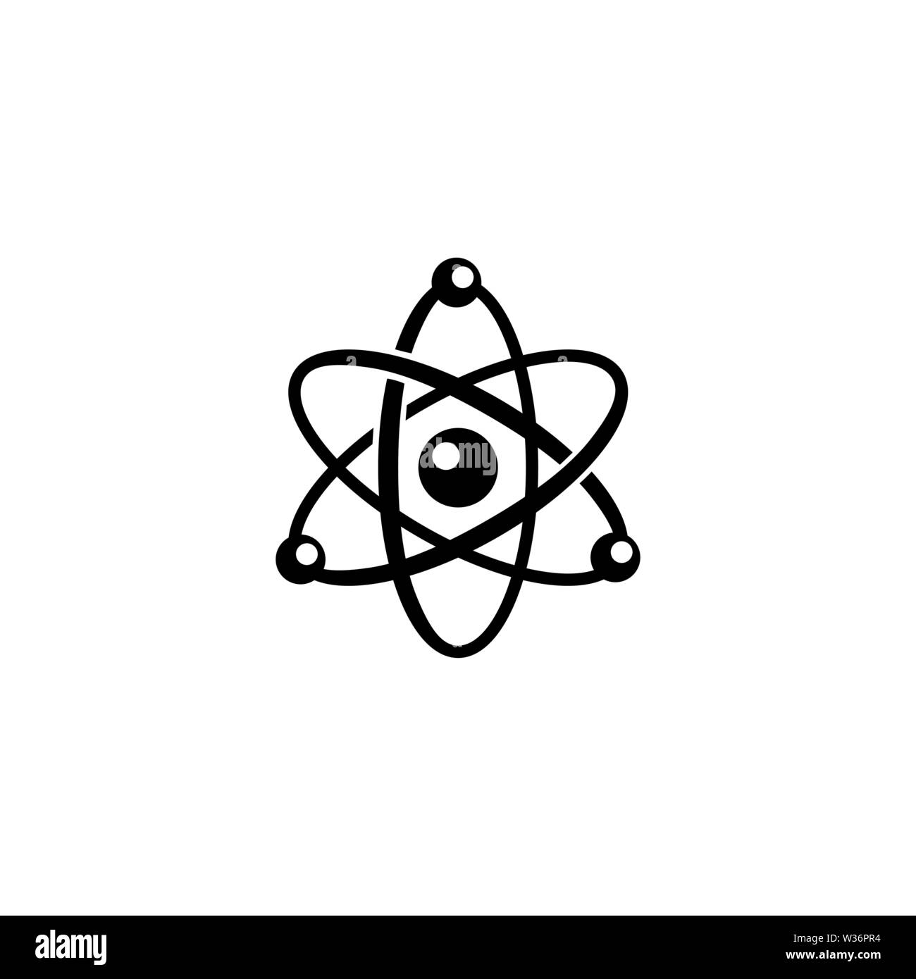 Atom. Flat Vector Icon. Simple black symbol on white background Stock ...