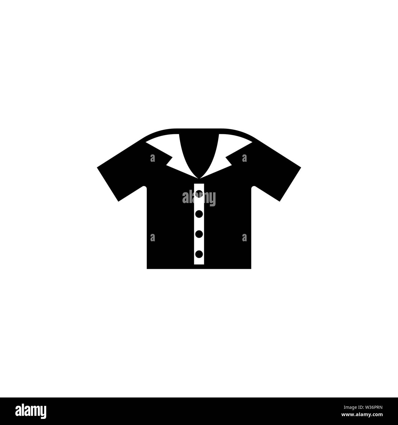 Polo Shirt. Flat Vector Icon. Simple black symbol on white background ...