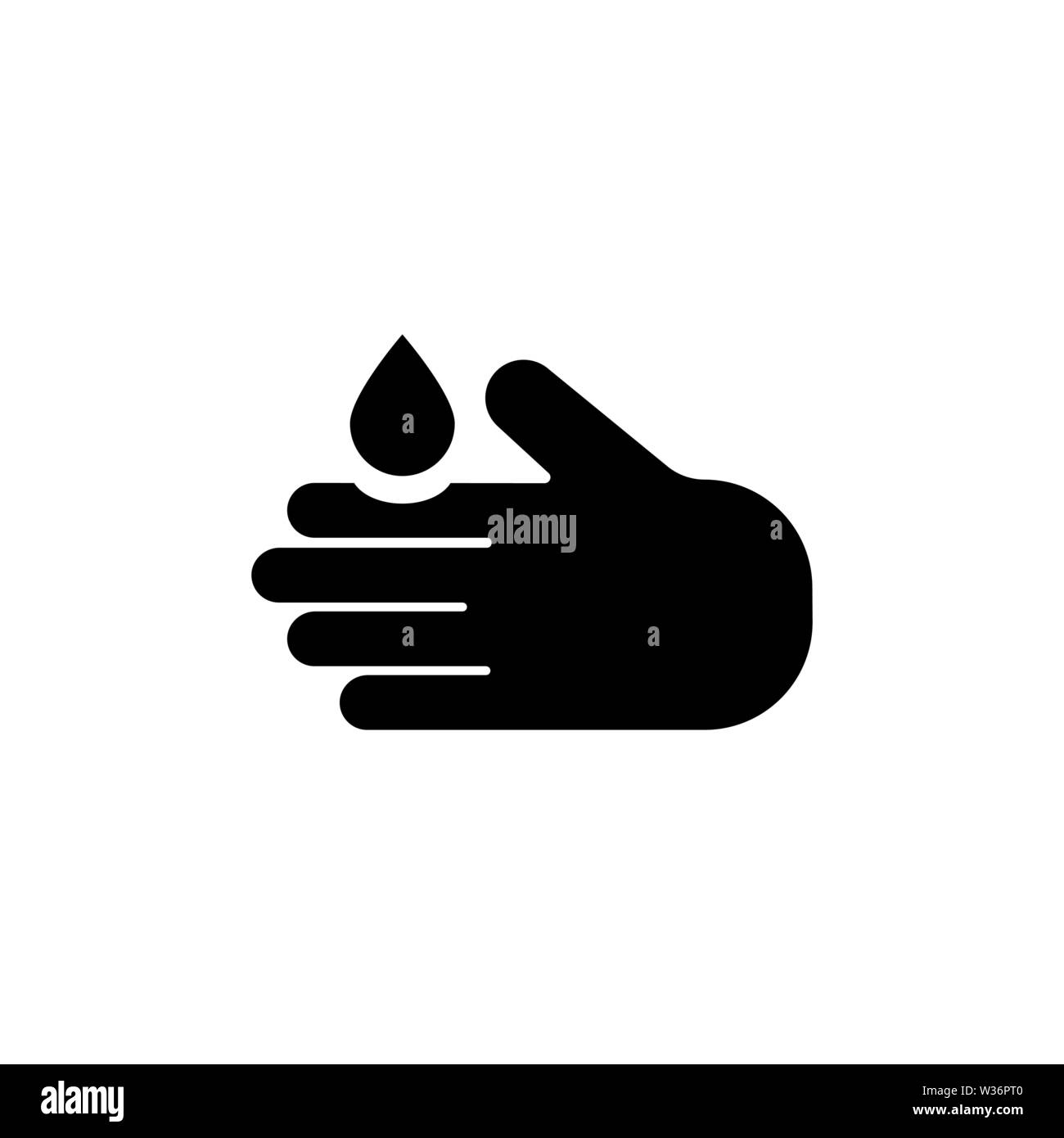Hand Washing. Flat Vector Icon. Simple black symbol on white background ...