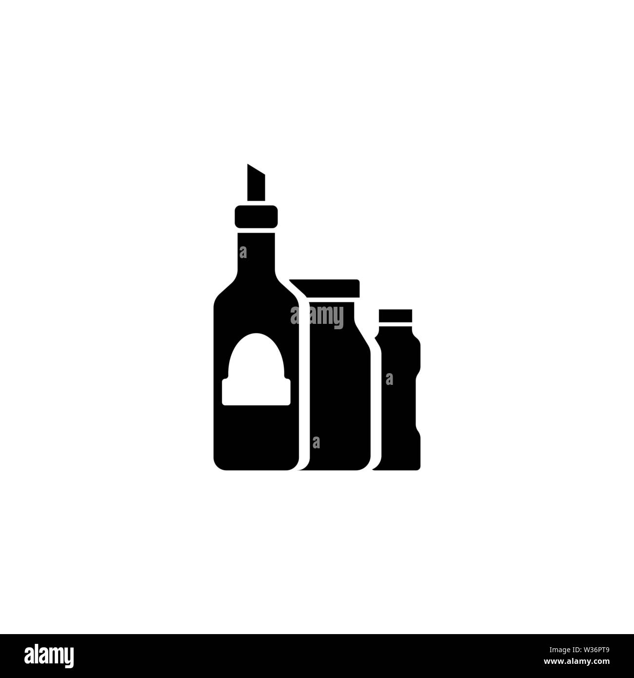 Cosmetics Bottles. Flat Vector Icon illustration. Simple black symbol ...