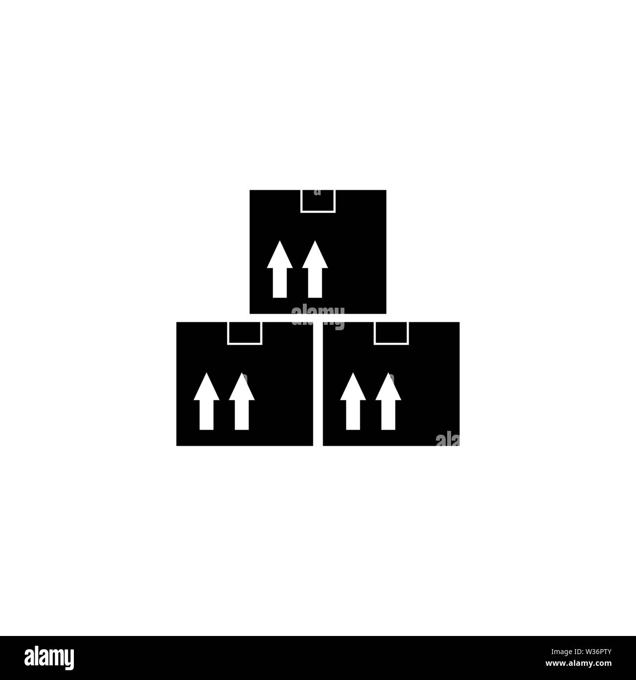 Cardboard Boxes Delivery Cargo. Flat Vector Icon illustration. Simple ...