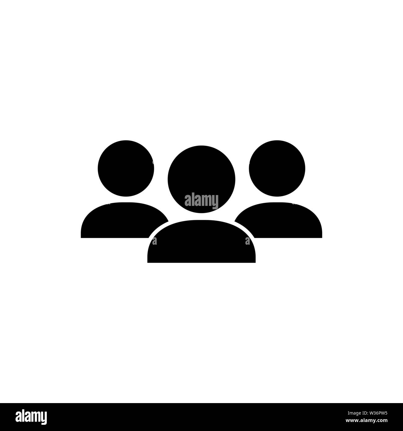Crowd People. Flat Vector Icon illustration. Simple black symbol on ...