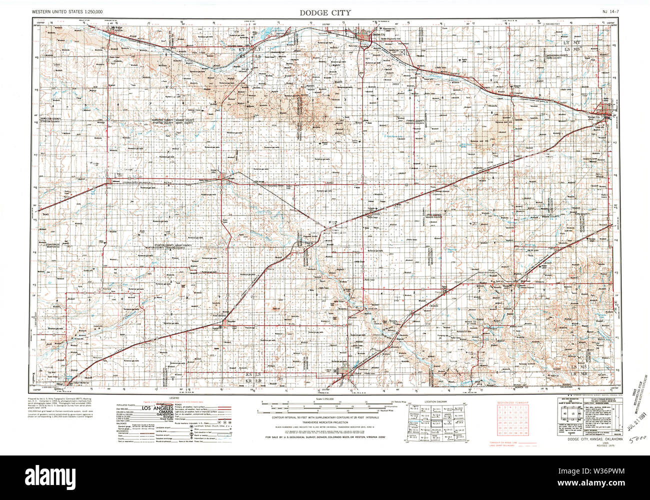 Map of dodge city Cut Out Stock Images & Pictures - Alamy
