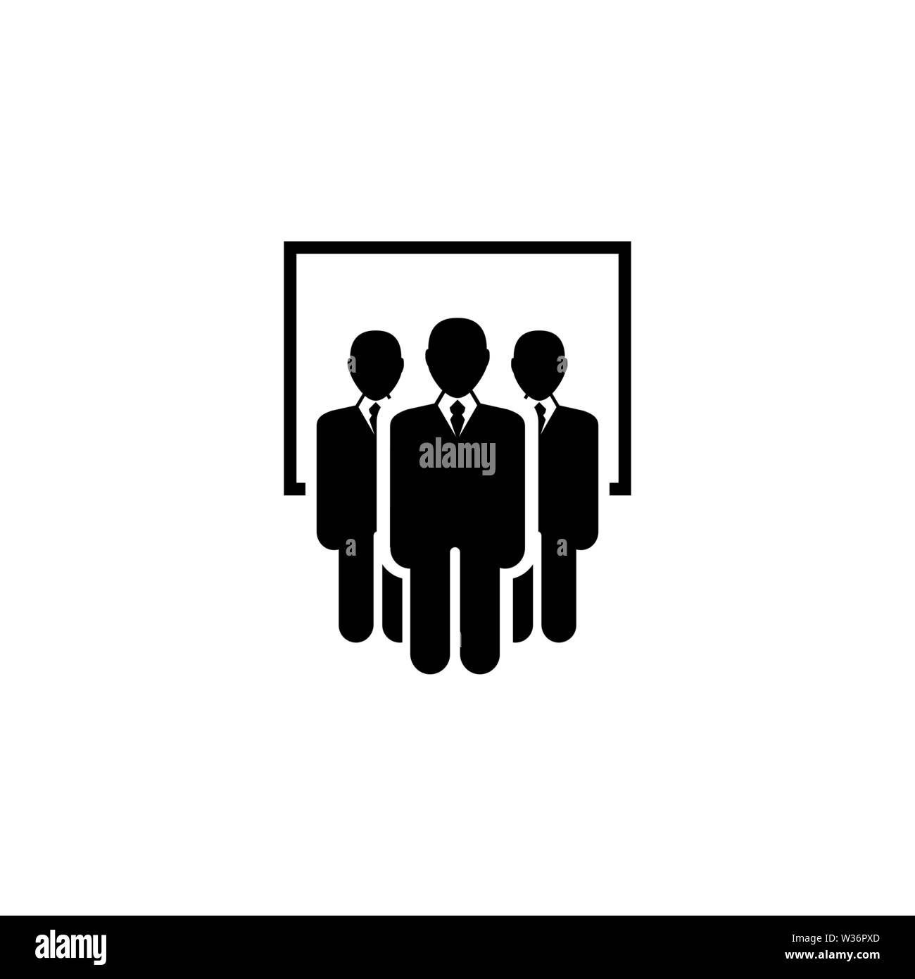 Team. Flat Vector Icon illustration. Simple black symbol on white ...