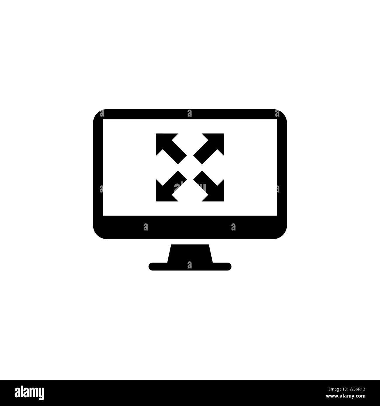 Maximize Full Screen Monitor. Flat Vector Icon illustration. Simple ... Maximize Full Screen Monitor. Flat Vector Icon illustration. Simple ...