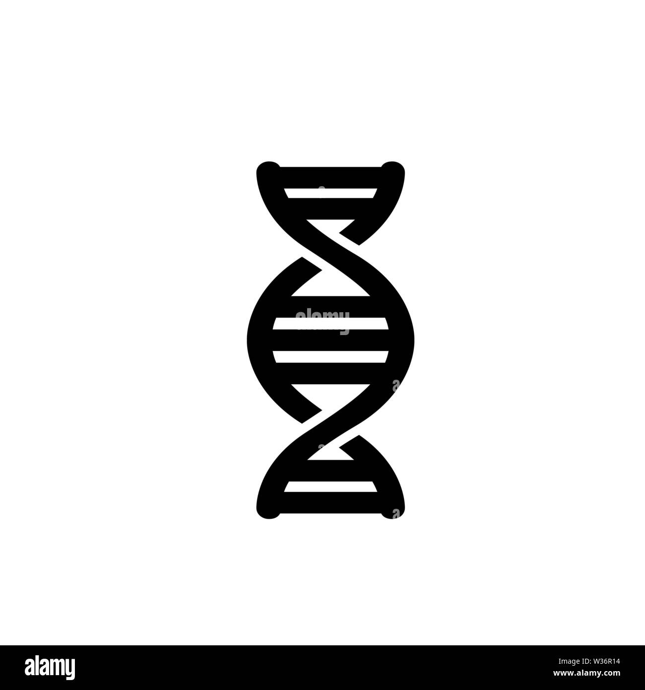 Dna Flat Vector Icon Illustration Simple Black Symbol On White Background Dna Sign Design