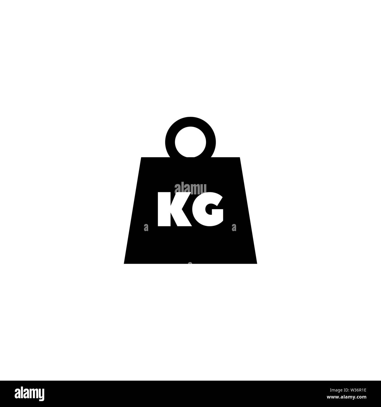 Weight Kilogram. Flat Vector Icon illustration. Simple black symbol on ...