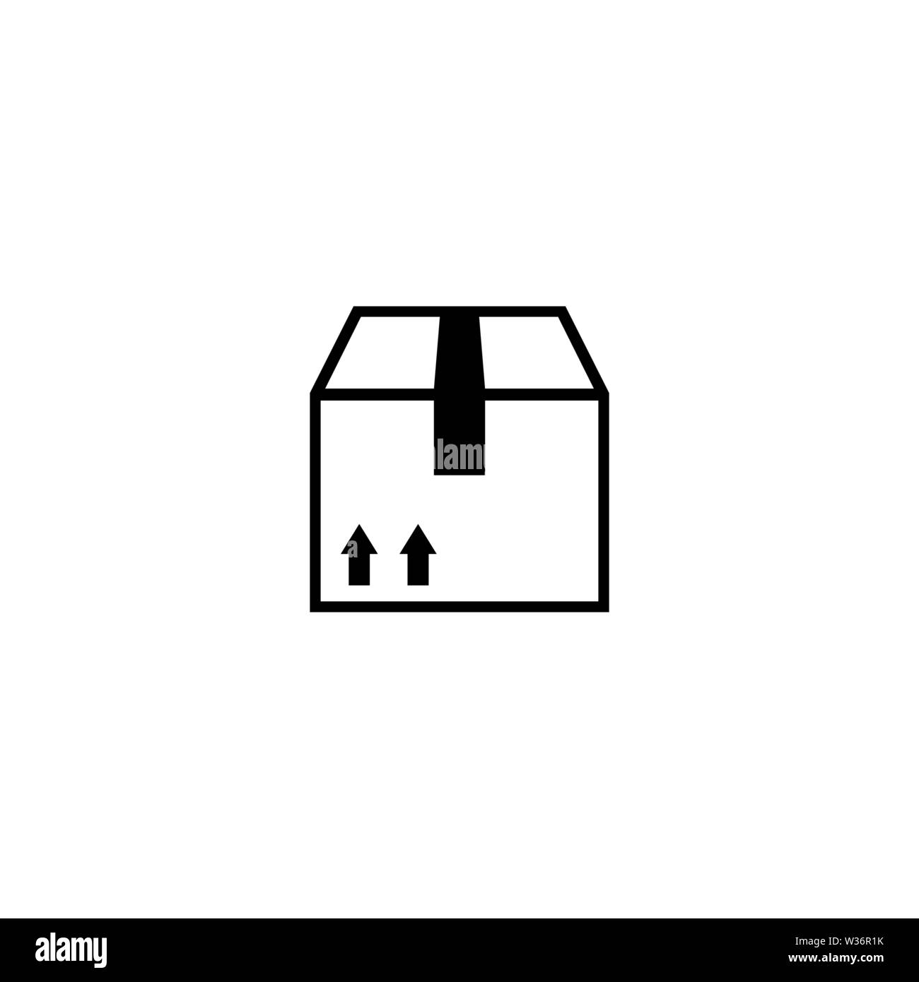 Carton Package Box. Flat Vector Icon illustration. Simple black symbol ...