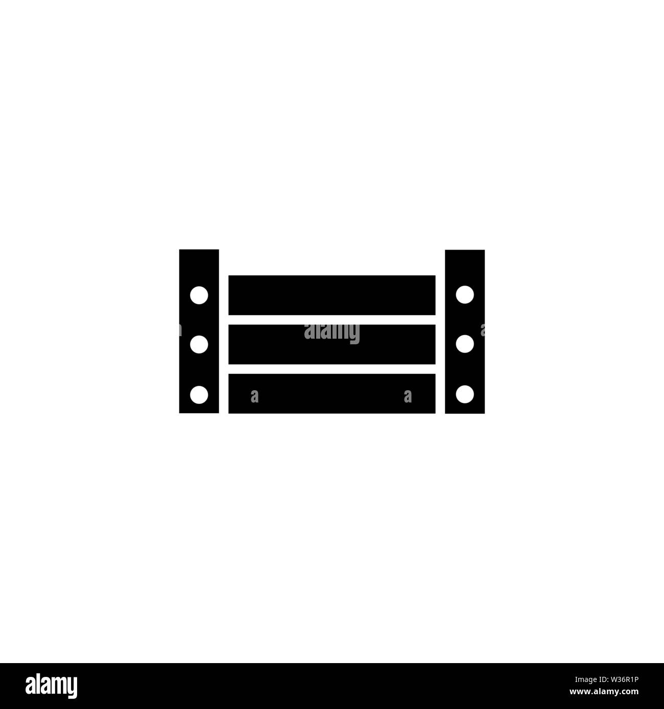 Cargo Wood Pallet Box. Flat Vector Icon illustration. Simple black ...