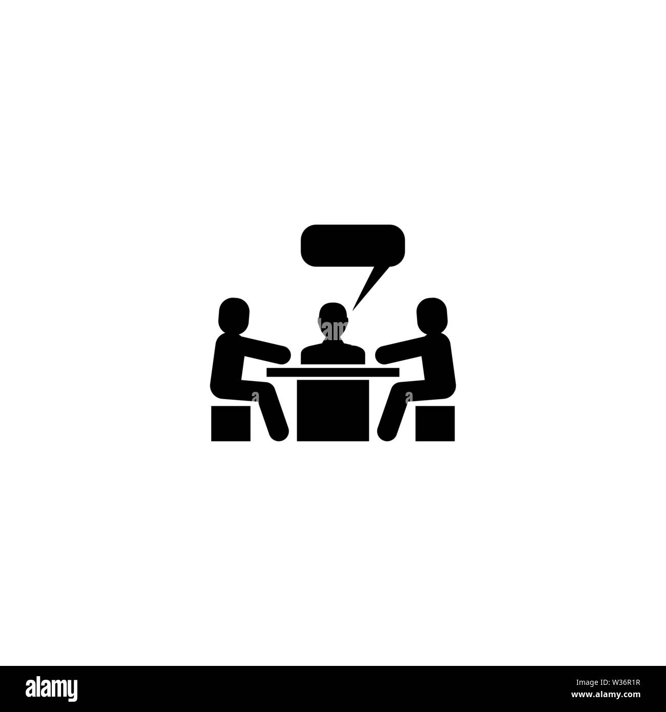 Discussion Meeting Conversation. Flat Vector Icon illustration. Simple ...