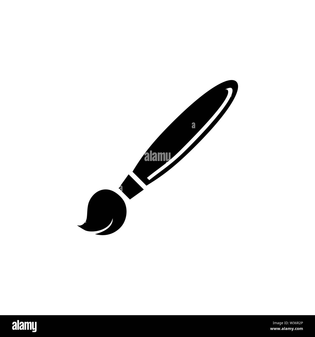 Paint Brush. Flat Vector Icon illustration. Simple black symbol on ...