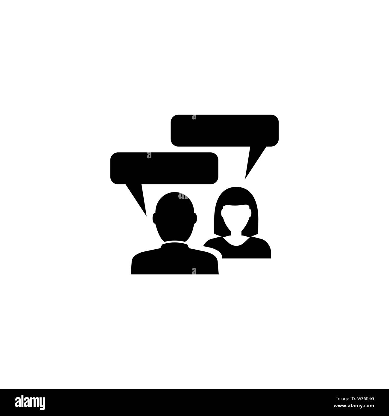 People with Dialog Speech Bubbles. Flat Vector Icon illustration ...