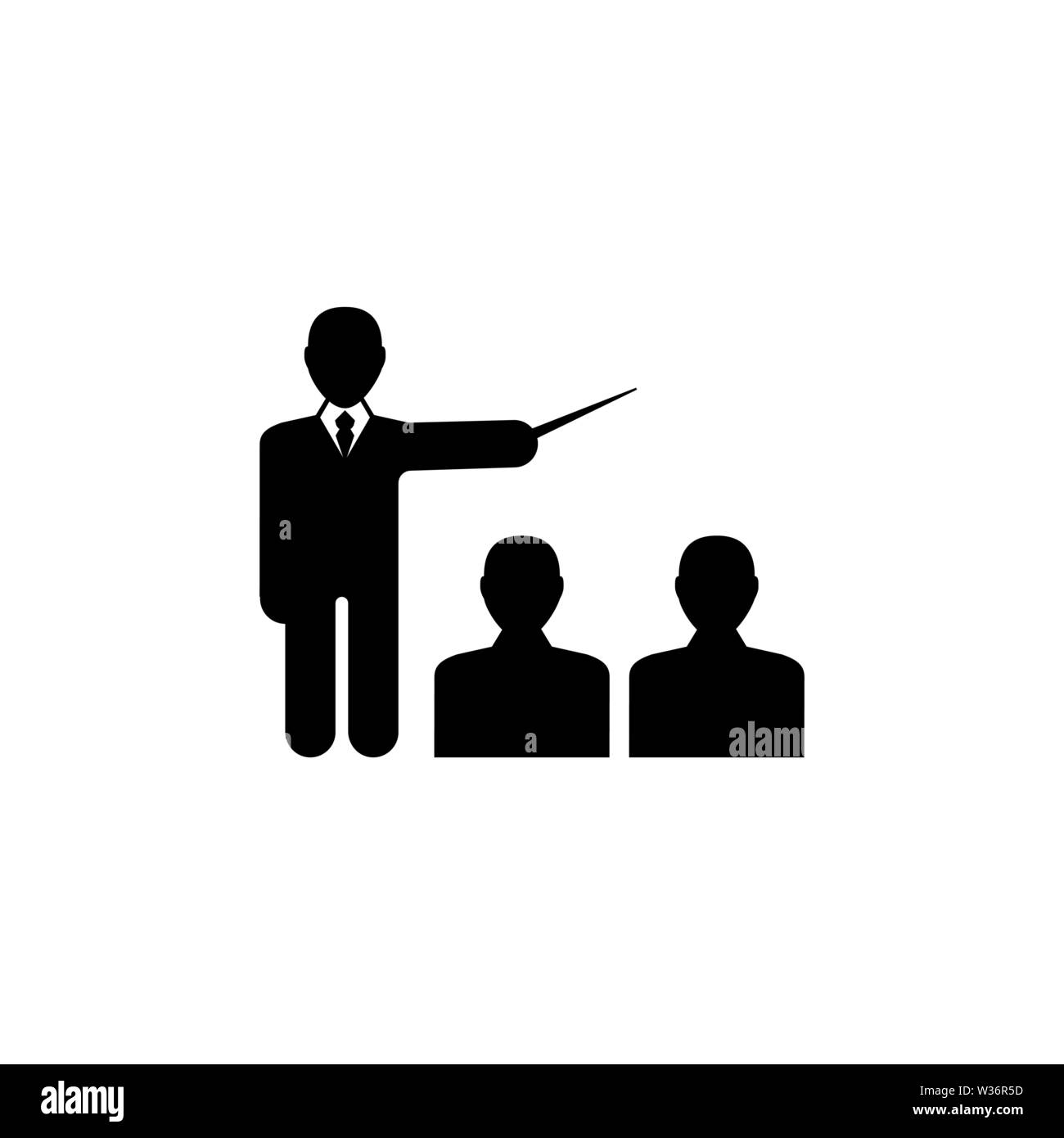 Education Teacher and Students. Flat Vector Icon illustration. Simple ...