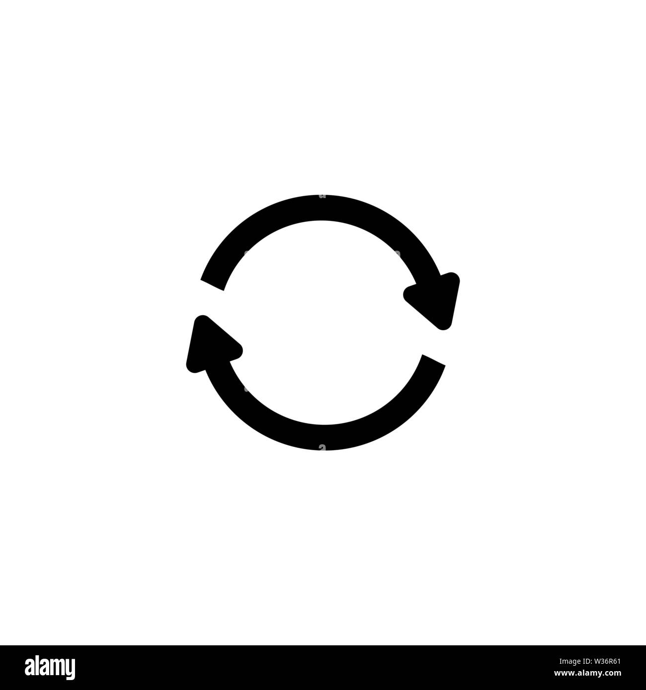Reload 360 Circle Arrows. Flat Vector Icon illustration. Simple black ...