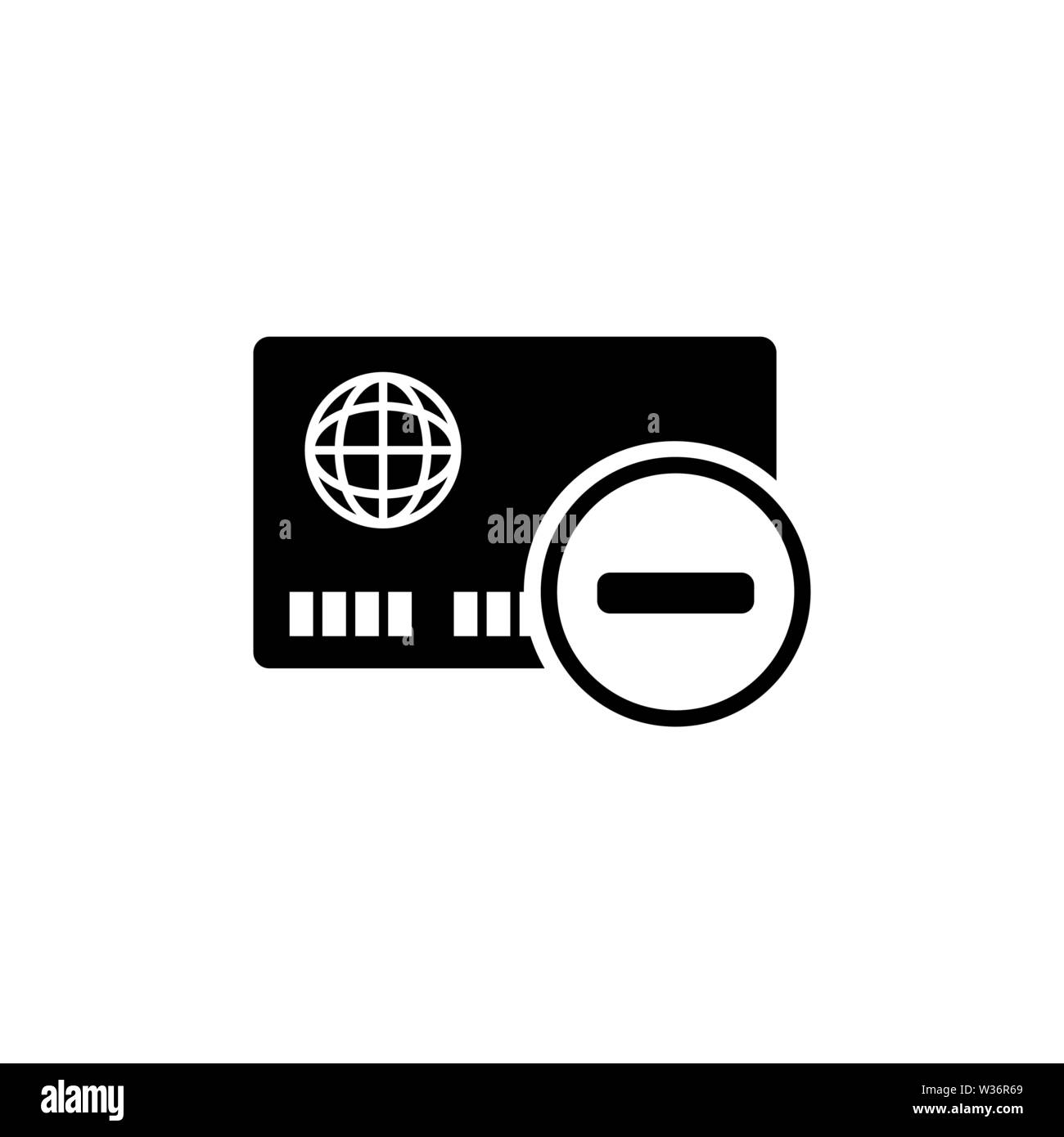 Credit Card Expired. Flat Vector Icon illustration. Simple black symbol ...