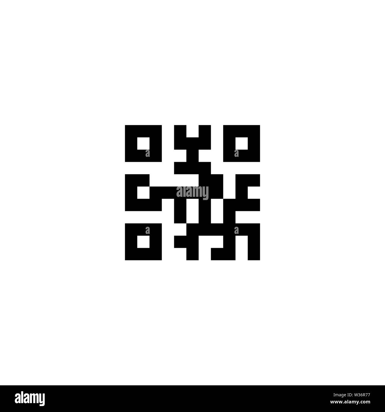QR Code. Flat Vector Icon illustration. Simple black symbol on white background. QR Code sign ...