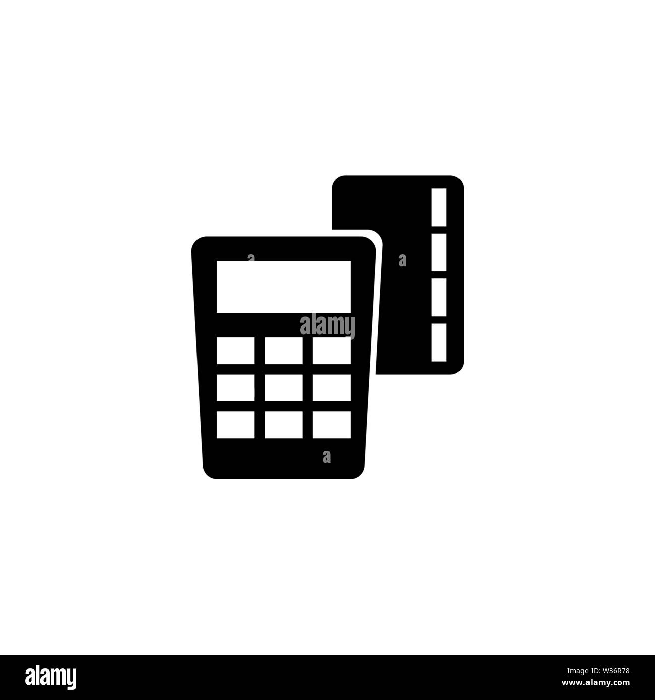Credit Card Pay POS Terminal. Flat Vector Icon illustration. Simple ...