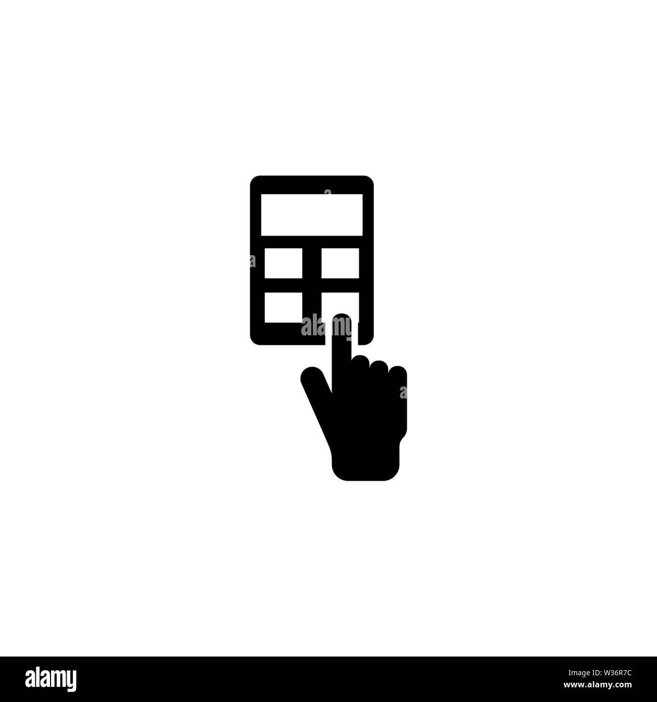 Hand with Calculator, Bookkeeper Calculation. Flat Vector Icon ...