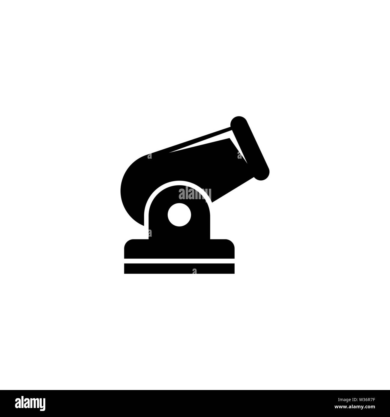 Circus Canon. Flat Vector Icon illustration. Simple black symbol on ...