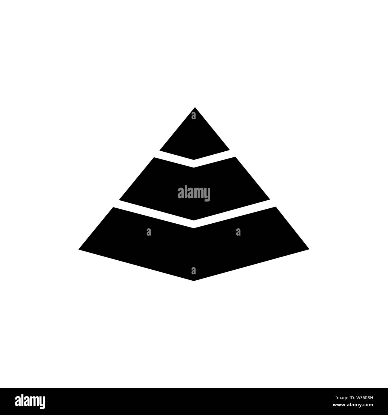 Pyramid Chart. Flat Vector Icon illustration. Simple black symbol on ...