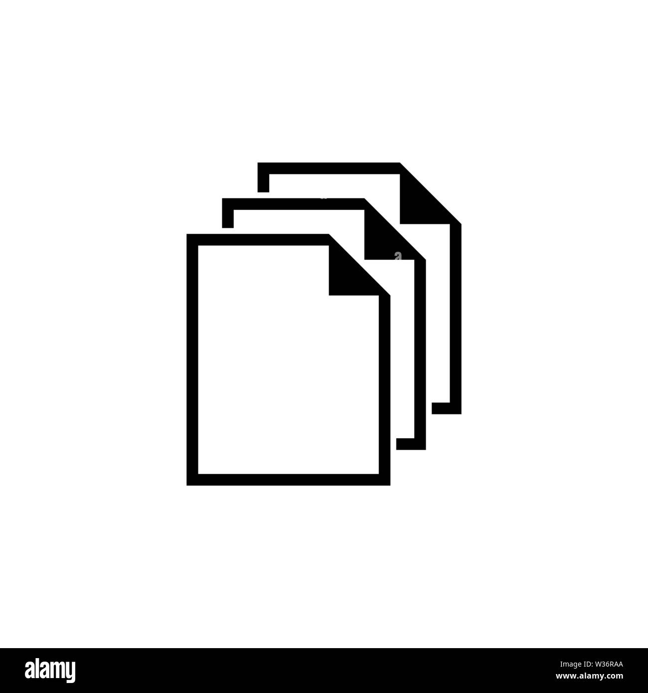 Documents Sheet. Flat Vector Icon illustration. Simple black symbol on ...