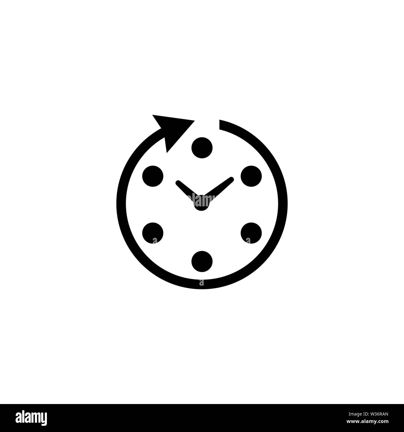 Passage of Time. Flat Vector Icon illustration. Simple black symbol on ...
