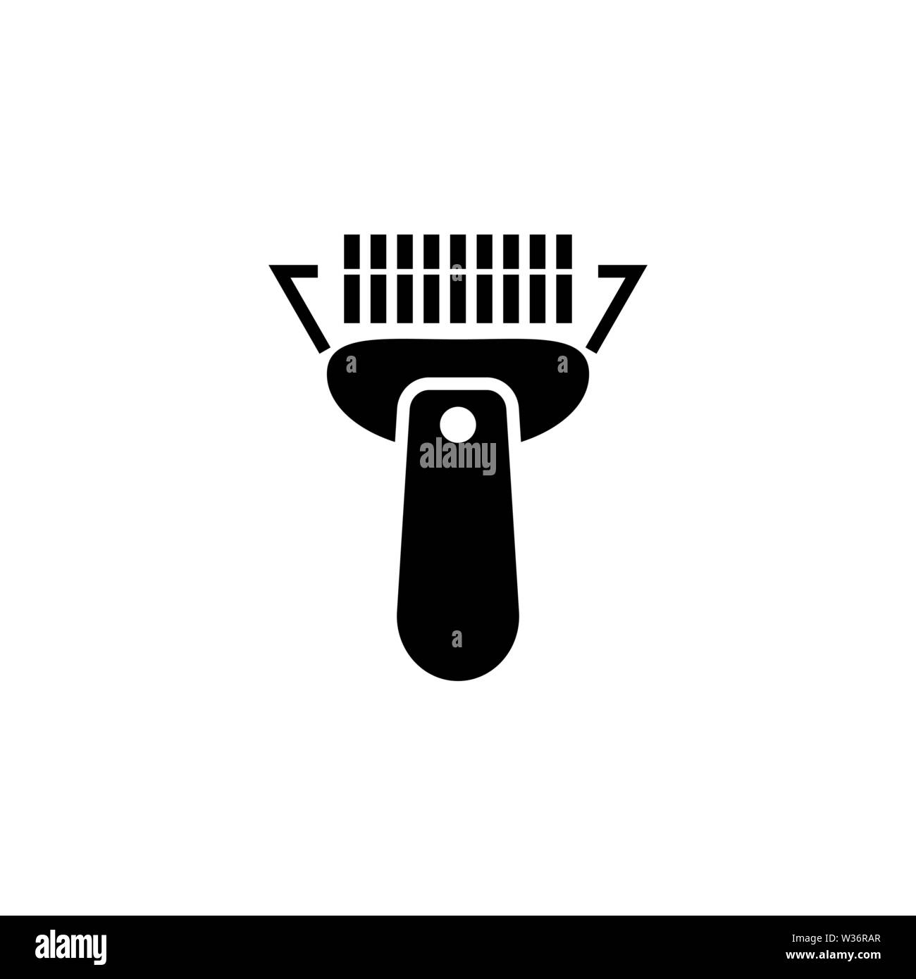 Barcode Scanner. Flat Vector Icon illustration. Simple black symbol on ...