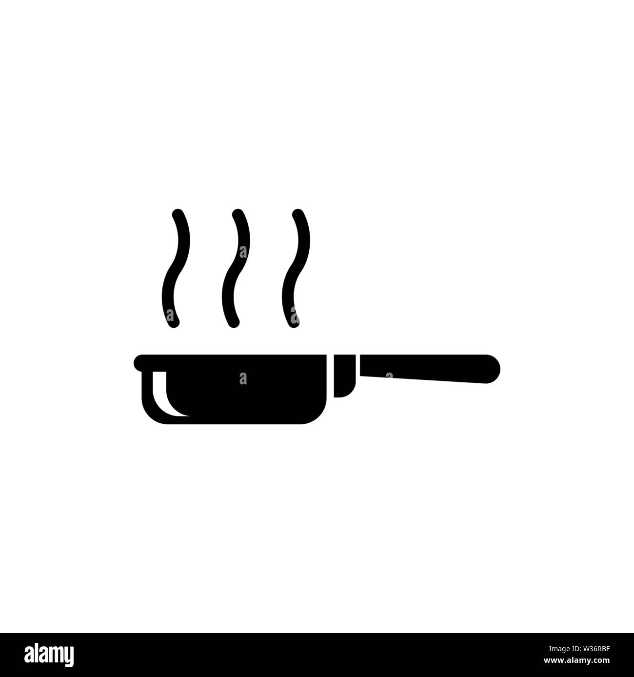 Frying Pan. Flat Vector Icon illustration. Simple black symbol on white ... Frying Pan. Flat Vector Icon illustration. Simple black symbol on white ...