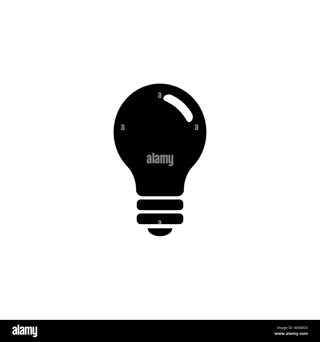 Light Bulb, Electric Lamp. Flat Vector Icon illustration. Simple black ...