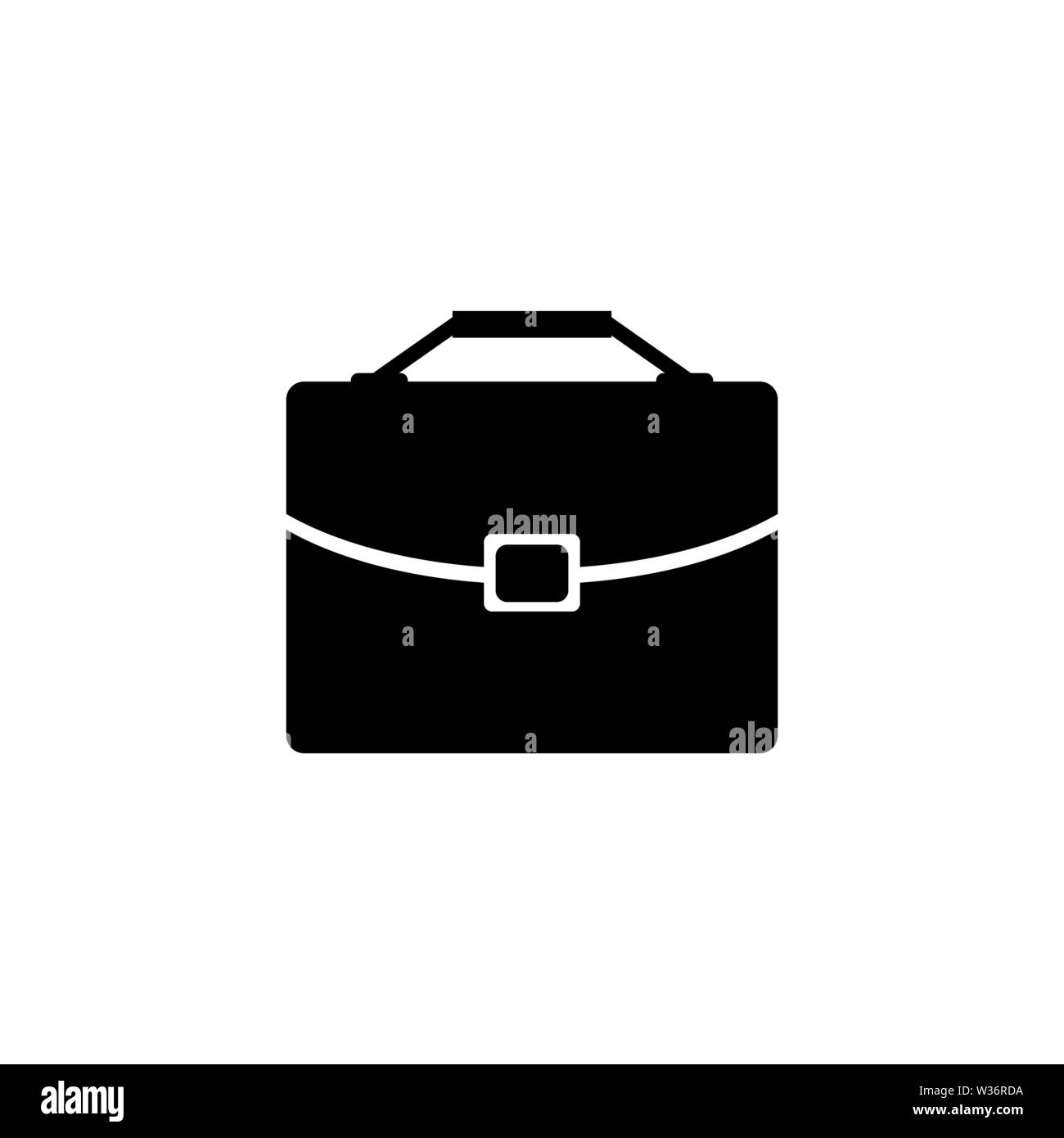 Briefcase, Diplomat. Flat Vector Icon illustration. Simple black symbol ...