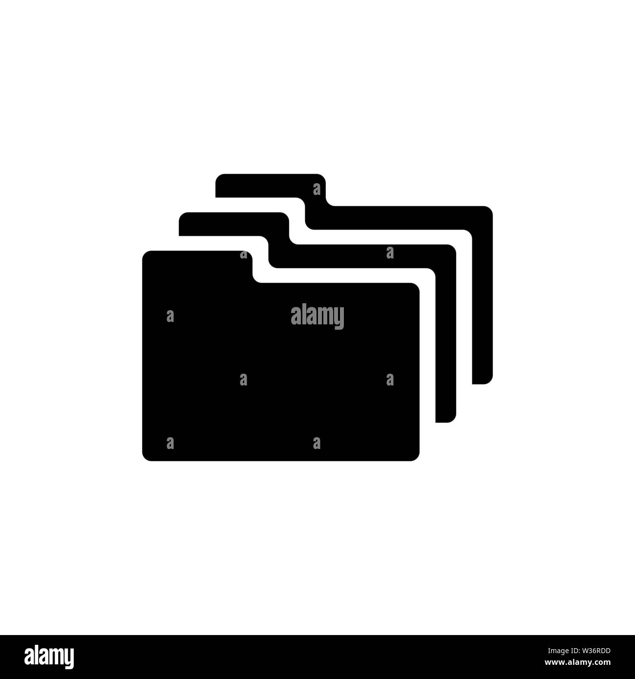 Group Folders. Flat Vector Icon illustration. Simple black symbol on ...