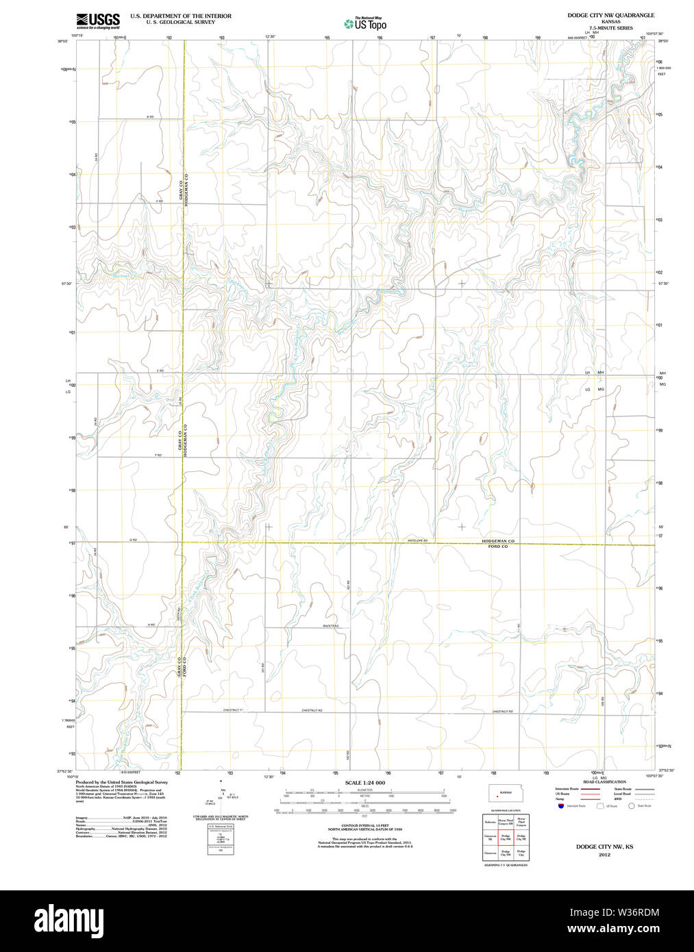 Map of dodge city Cut Out Stock Images & Pictures - Alamy
