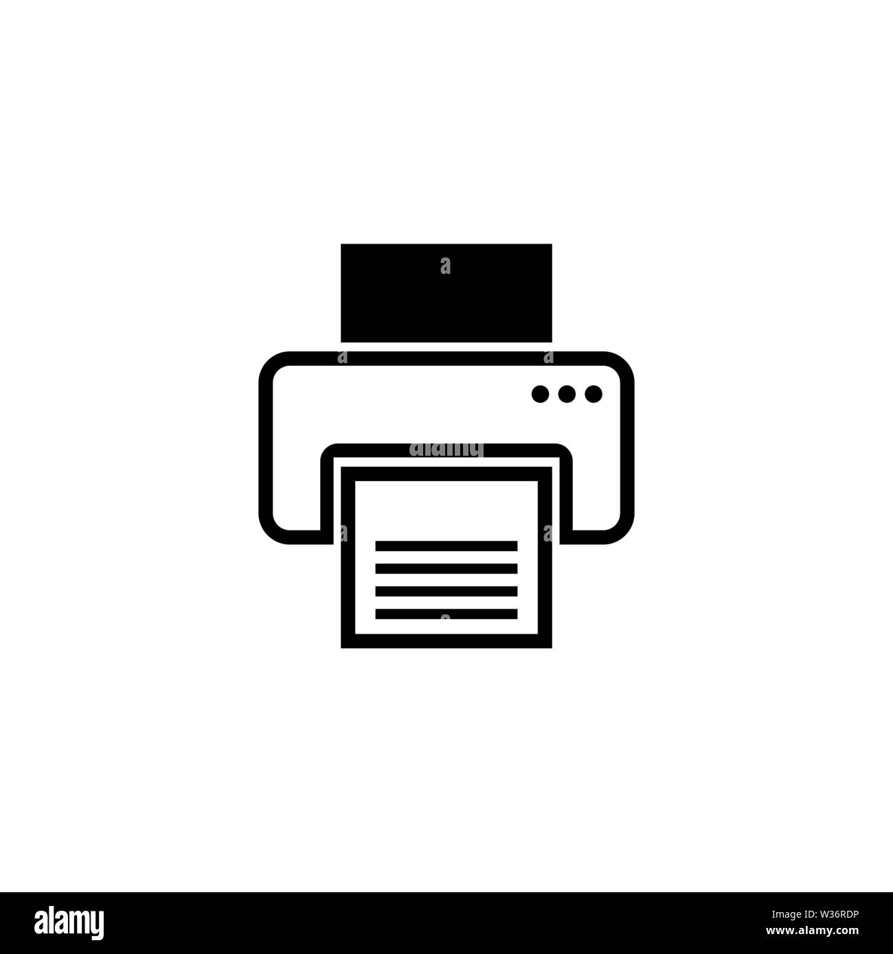 Office Printer, Printing Document. Flat Vector Icon illustration ...