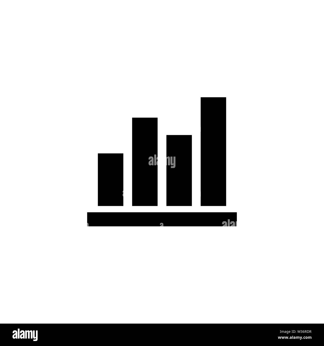 Columns Graph. Flat Vector Icon illustration. Simple black symbol on ...
