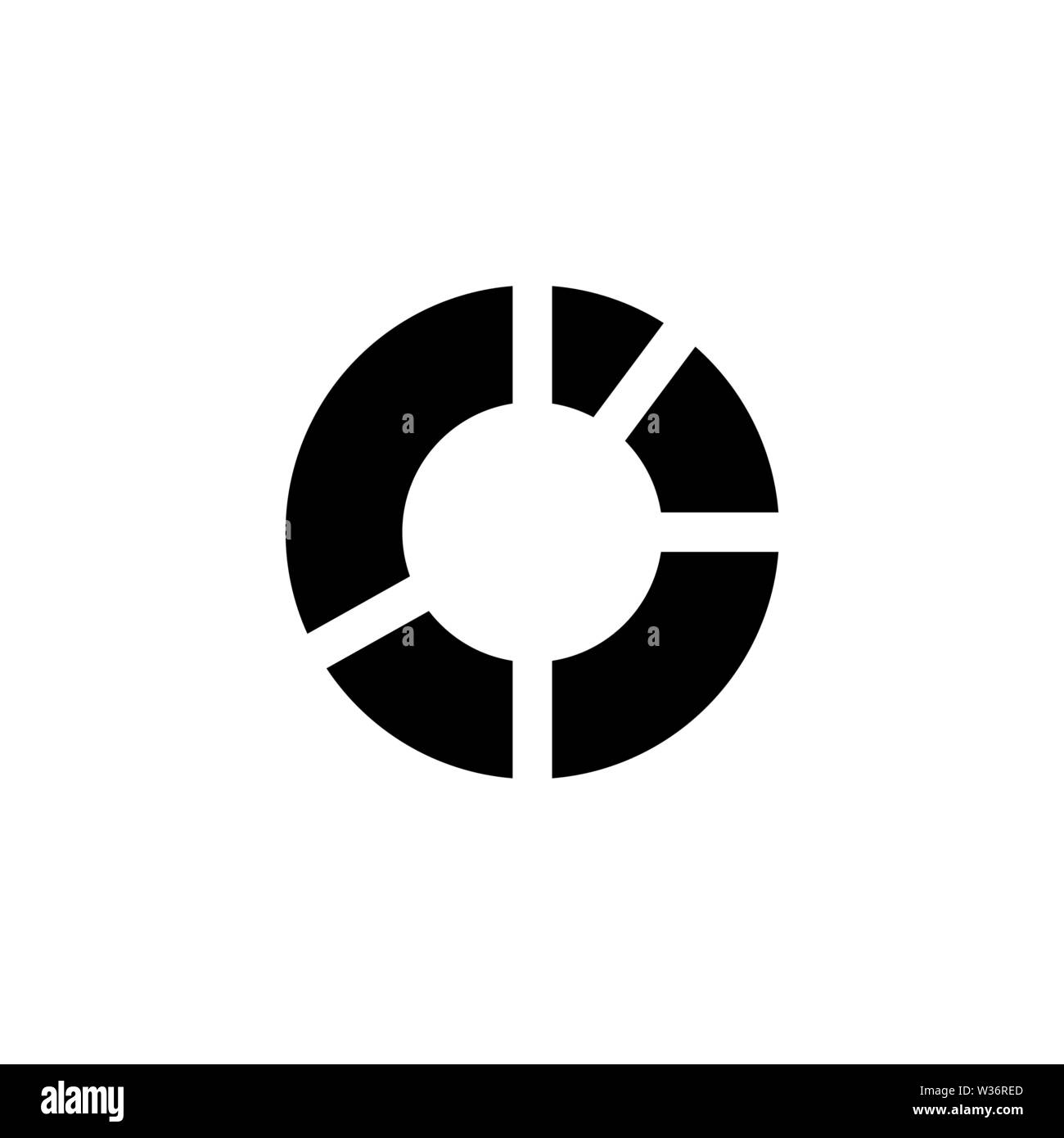 Circle Chart, Pie Infographics. Flat Vector Icon illustration. Simple ...