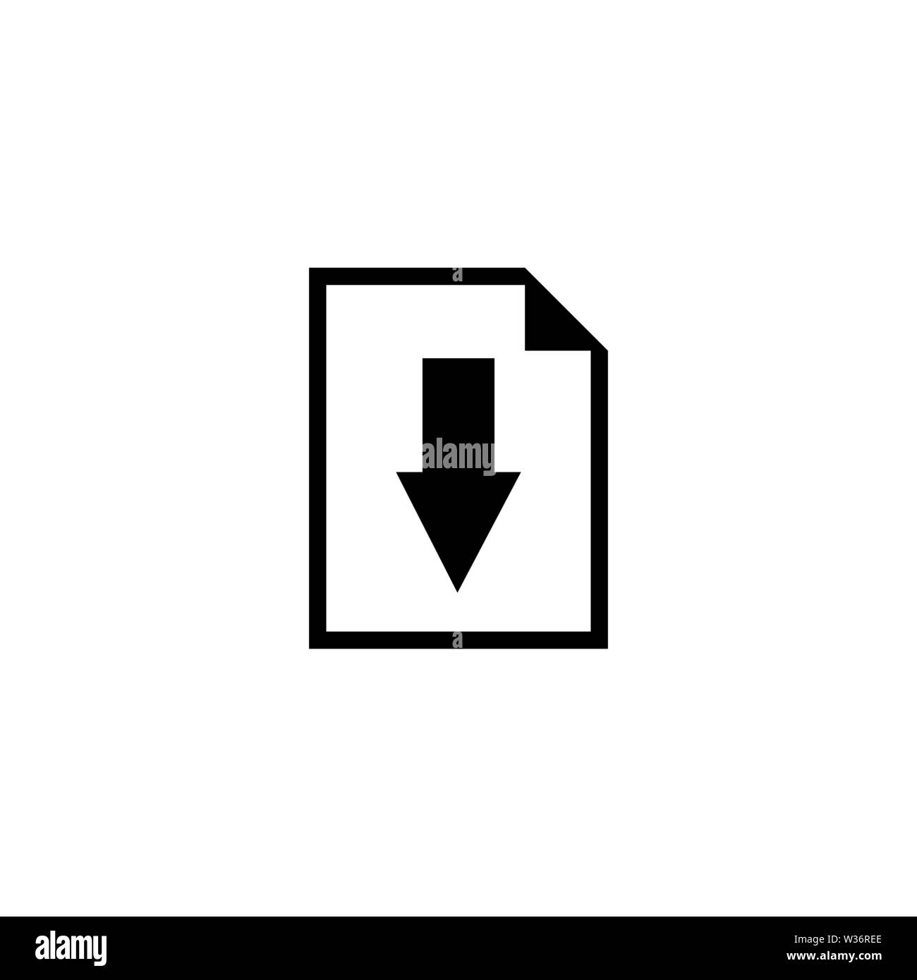 Download File, Document with Arrow. Flat Vector Icon illustration ...