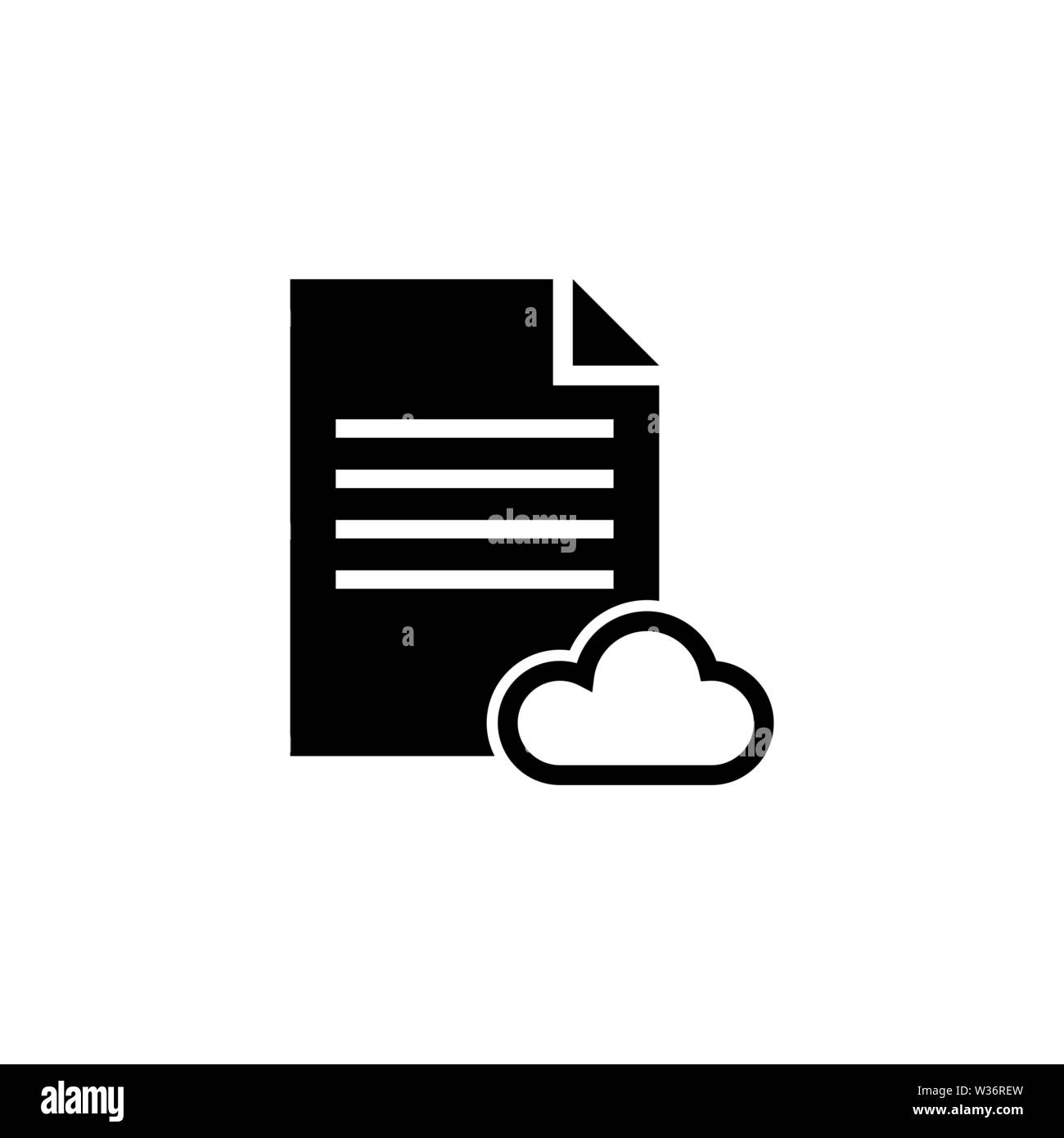 Cloud Storage Text Document. Flat Vector Icon illustration. Simple ... Cloud Storage Text Document. Flat Vector Icon illustration. Simple ...