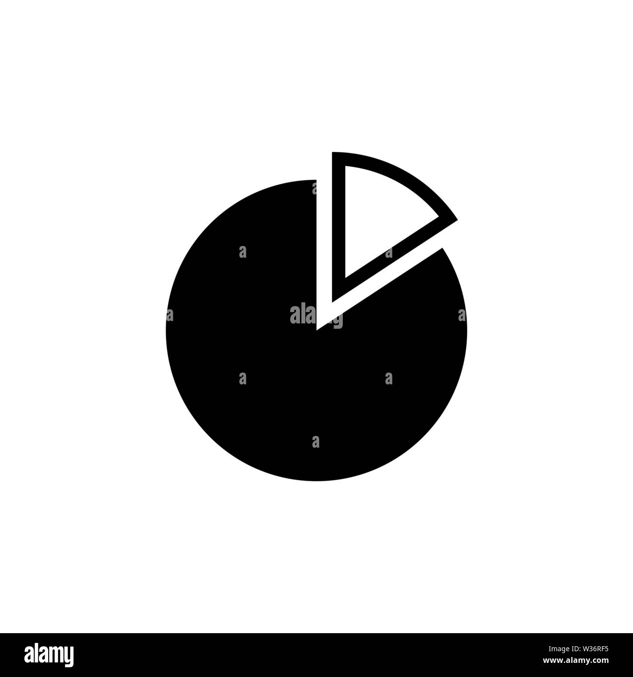 Graph Digital Marketing, Pie Chart. Flat Vector Icon illustration. Simple black symbol on white ...