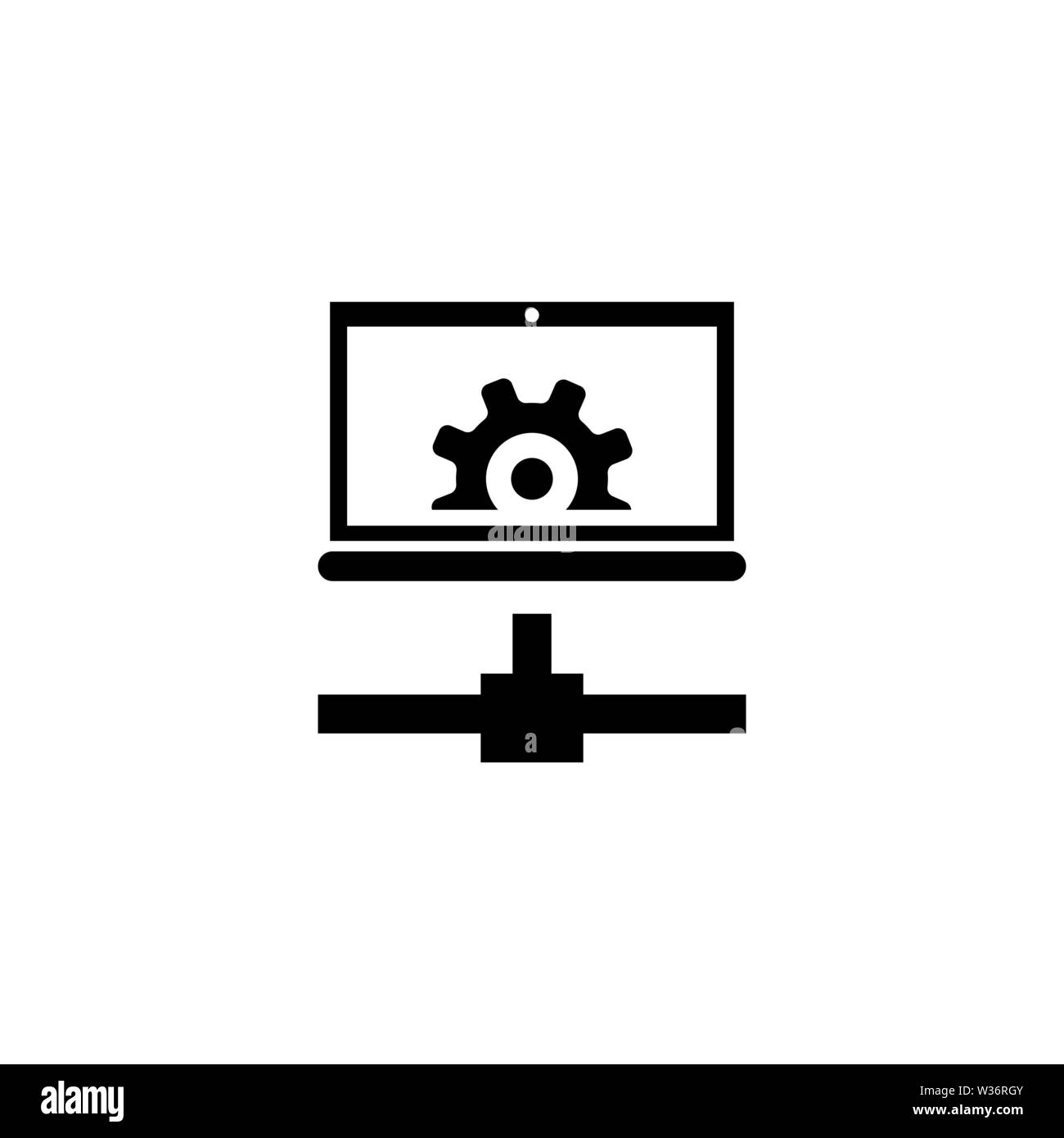 Remote Configuration, Settings Laptop. Flat Vector Icon illustration ... Remote Configuration, Settings Laptop. Flat Vector Icon illustration ...