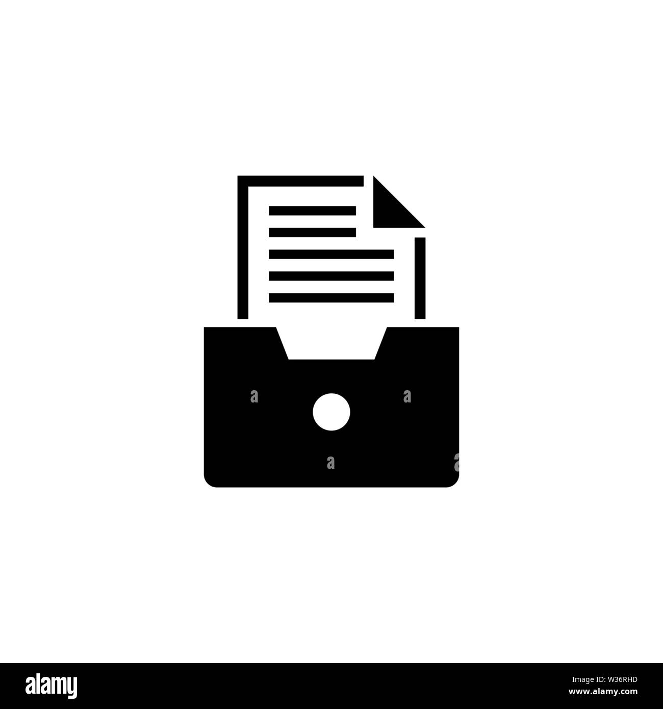 File Drawer, Archive Document. Flat Vector Icon illustration. Simple ...