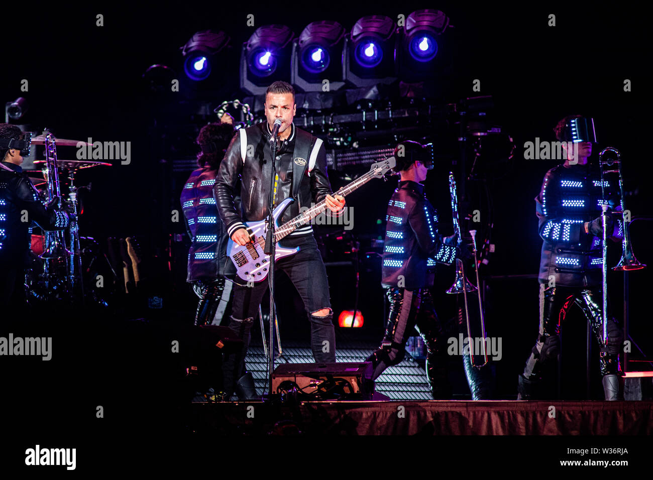 Milan Italy. 12 July 2019. The English rock band MUSE performs live on ...