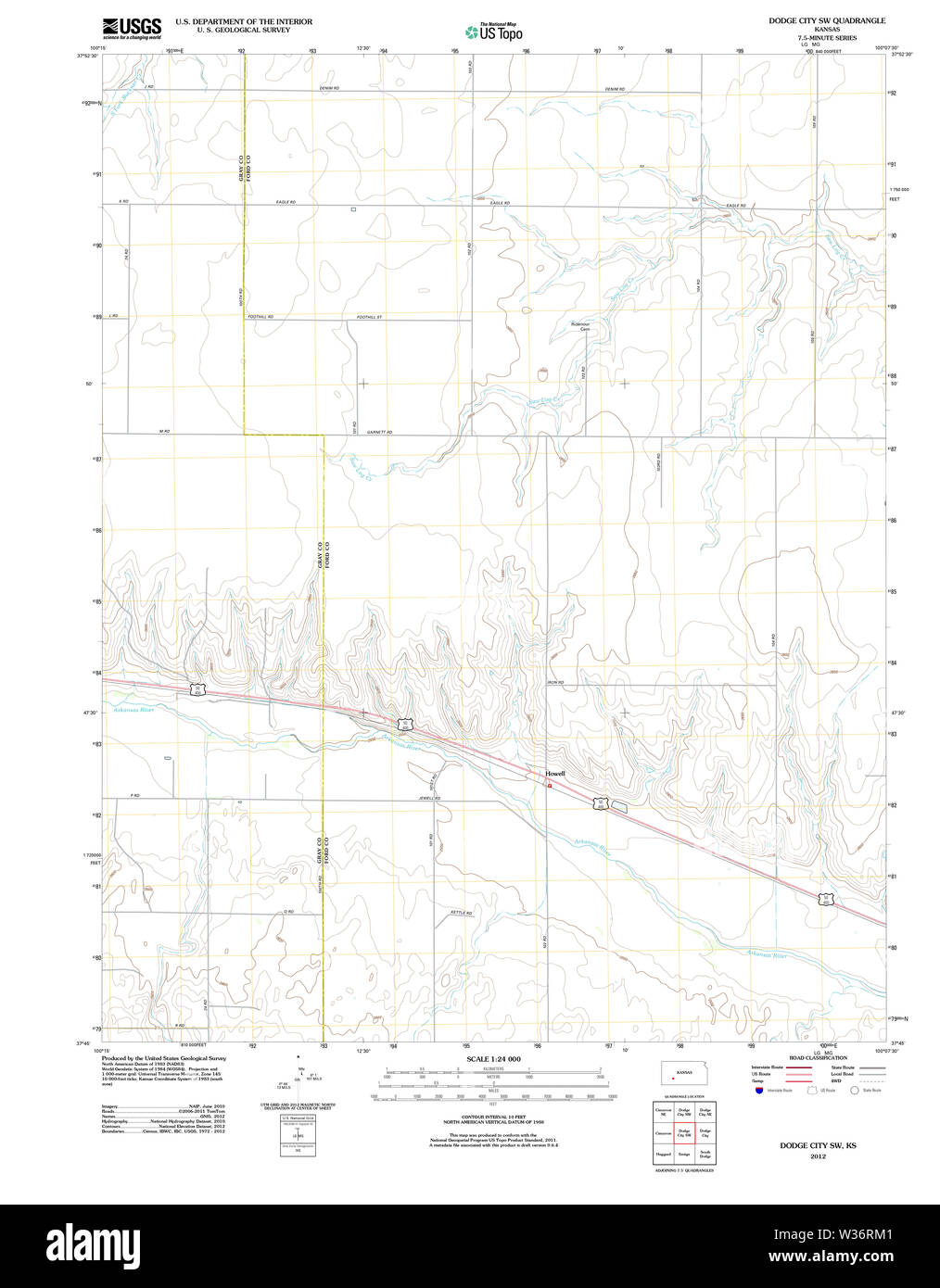 Map of dodge city Cut Out Stock Images & Pictures - Alamy