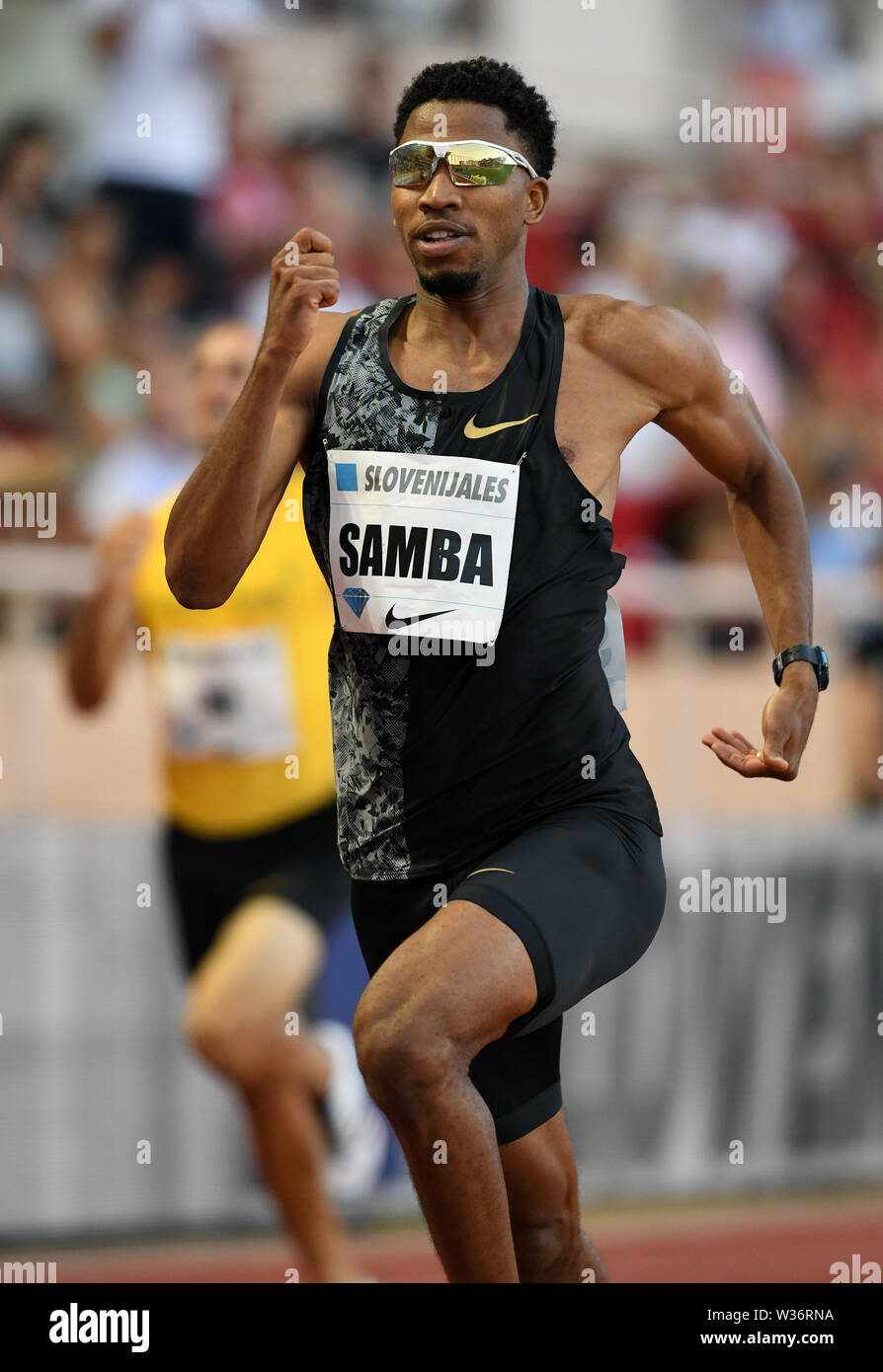 Fontvieille, Monaco. 12th July, 2019. Abderrahman Samba (QAT) places ...