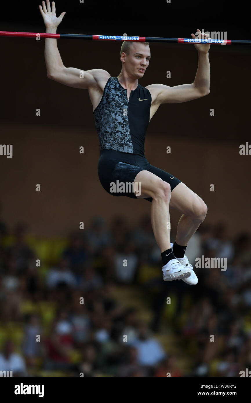 Fontvieille, Monaco. 12th July, 2019. Sam Kendricks (USA) places fifth ...