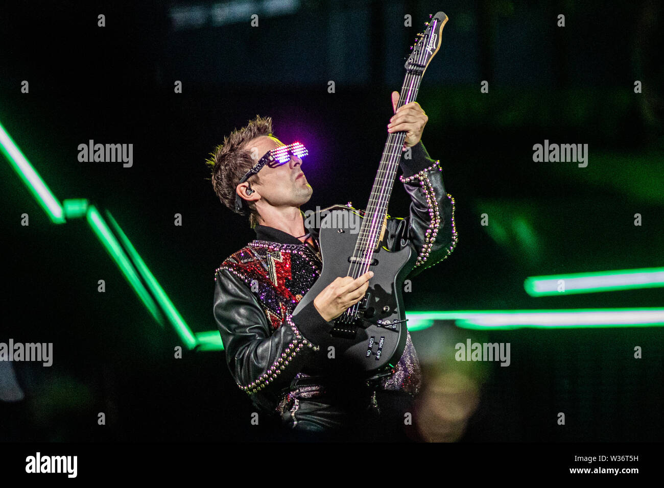 Milan Italy. 12 July 2019. The English rock band MUSE performs live on ...
