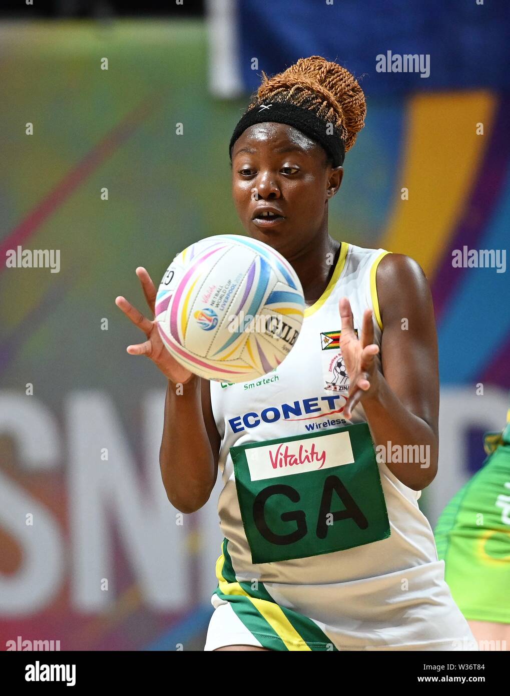 Liverpool, UK. 13th July, 2019. Sharon T. Bwanali (Zimbabwe) during the ...