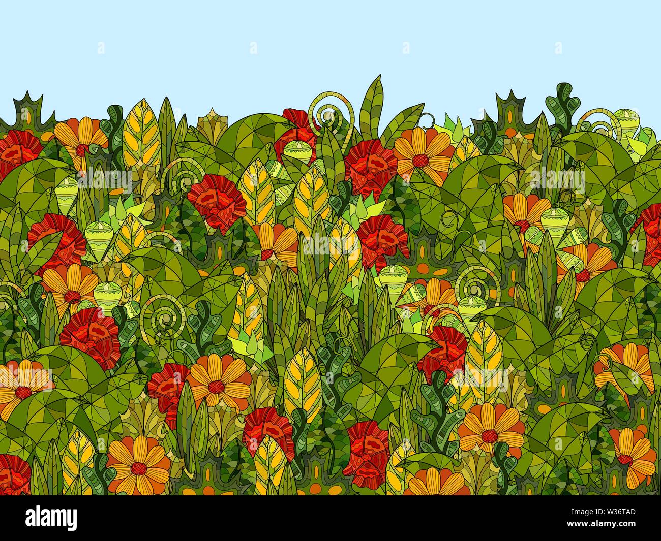 hand drawn vector floral background Stock Vector Image & Art - Alamy