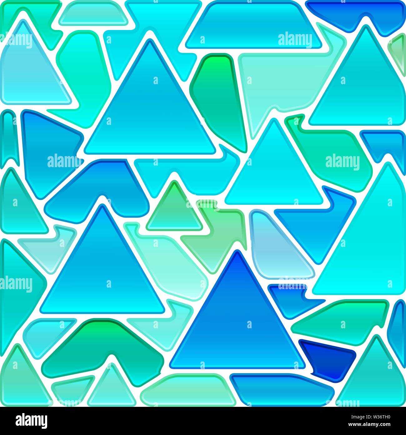 abstract vector stained-glass mosaic background - blue triangles Stock ...
