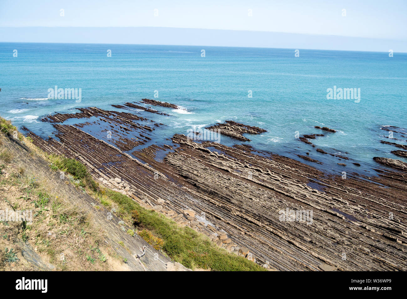 Flysch Coast of Sakoneta, Zumaia, Spain. Flysch is a sequence of ...